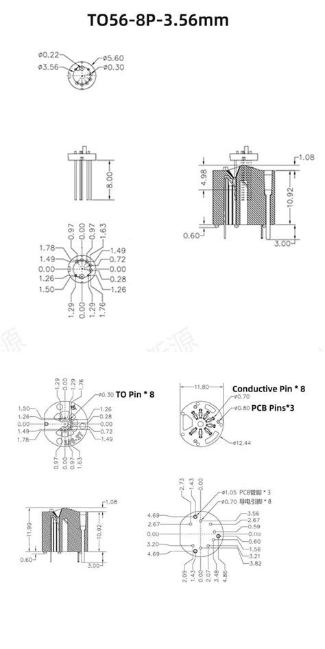 To56 8pin 2 6mm 3 56mm 3 65mm Pitch Crystal Transistor Test Socket Laser Diode Socket Fshh Store