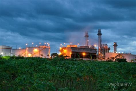 Combined Cycle Power Plant And Light Orange Color In Cassava Posters
