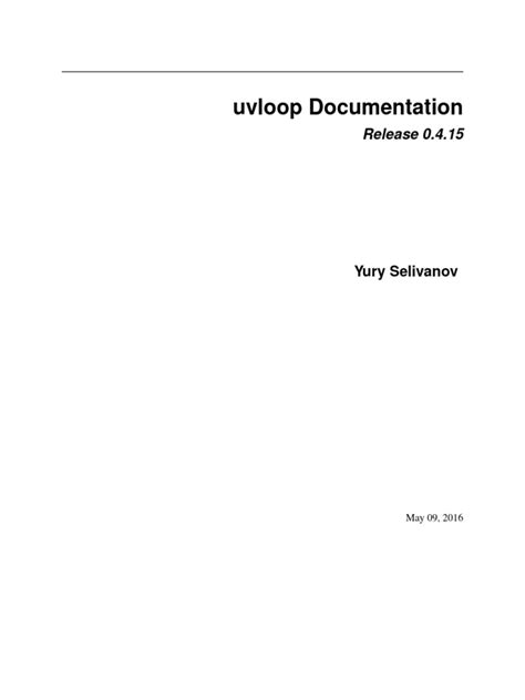 Uvloop Pdf Python Programming Language Software Engineering
