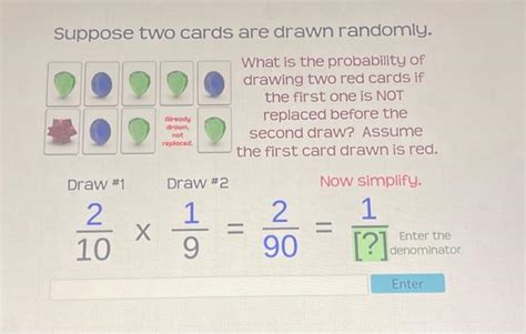 Solved Suppose Two Cards Are Drawn Randomly What Is The