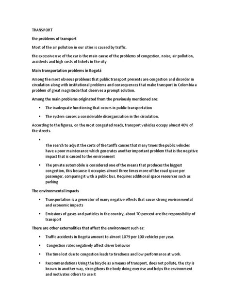 The Problems Of Transport Pdf