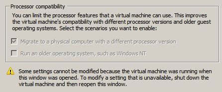 Live Migrating A VM On A Hyper V Failover Cluster Fails Processor Specific Features Not