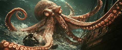 A Giant Squid Attacks The Nautilus Of Captain Nemo A Scene From Jules