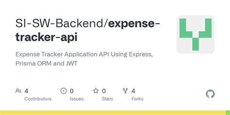 Github Si Sw Backendexpense Tracker Api Expense Tracker Application Api Using Express