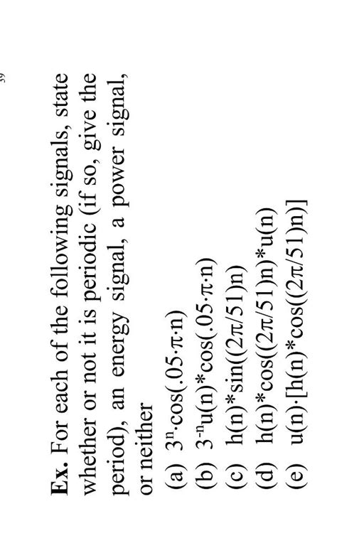 Ex For Each Of The Following Signals State Whether