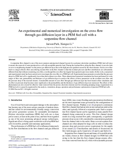 Pdf An Experimental And Numerical Investigation On The Cross Flow