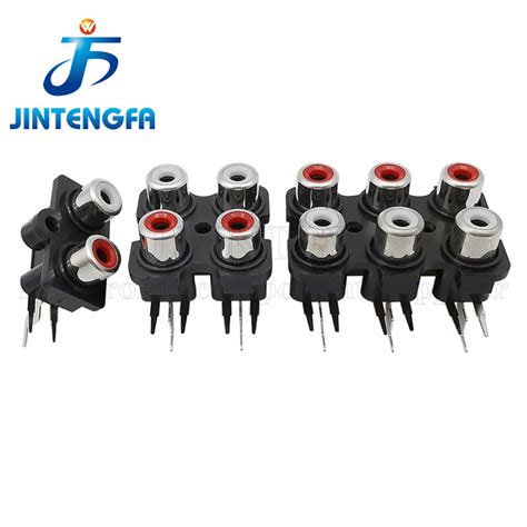 5pcs 2 4 6 hole rca female stereo audio jack av audio input socket