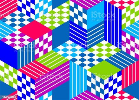 원활한 큐브 벡터 배경 마름모및 삼각형 상자는 타일 패턴 3d 아키텍처 및 구성 기하학적 디자인을 반복합니다 0명에 대한 스톡 벡터 아트 및 기타 이미지 Istock