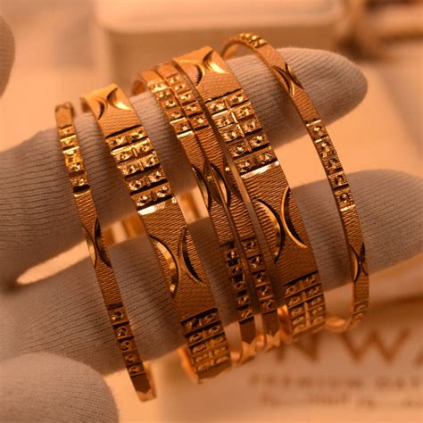 Glamorous Design Gold Plated 6pc Bangle Set For Girlswomen