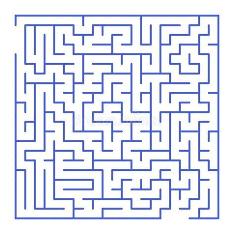 Maze Shape Design Element There Is One Entrance And Exit And One