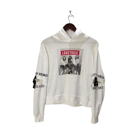 Hysteric Glamour Lovetoxic Iconic Strap Bondage White Sweatshirt Hoodie