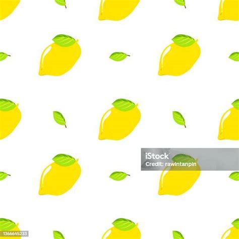 매끄러운 패턴 노란색 레몬은 흰색에 고립 만화와 과일을 떠난다 배경에 사용되는 맛있는 과일 일러스트의 밝은 0명에 대한 스톡 벡터 아트 및 기타 이미지 Istock