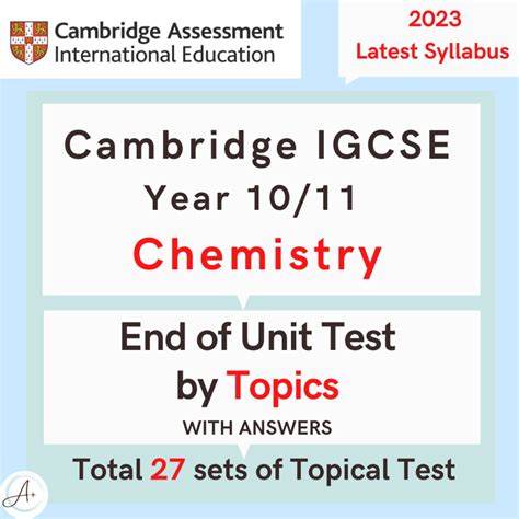 [hardcopy]cambridge Igcse Chemistry Topical Test Paper Answer Igcse