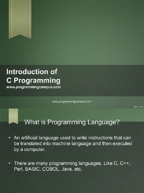 Introduction To C Programming Pdf