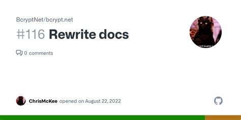 Rewrite Docs · Issue 116 · Bcryptnet · Github