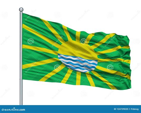 Veliky Novgorod City Flag On Flagpole Russia Isolated On White