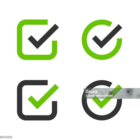 확인 표시 아이콘입니다 눈금 또는 확인 표시 기호 집합입니다 투표 성공 확인 예 완료 쉽게 편집 가능한 벡터 디자인 건강 진단에 대한 스톡 벡터 아트 및 기타 이미지