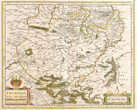 Map Of Thuringia Germany By Frederick De Wit