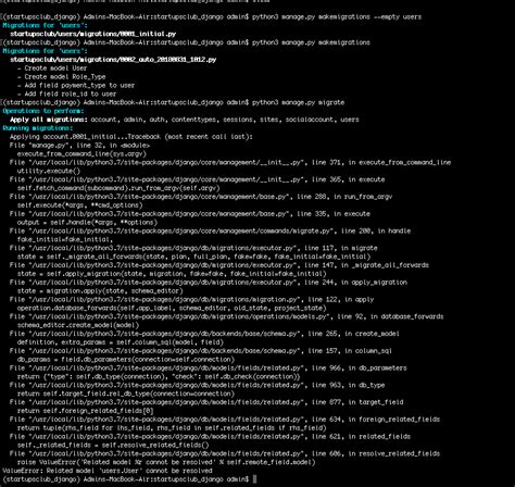 Error While Migration · Issue 1778 · Cookiecuttercookiecutter Django