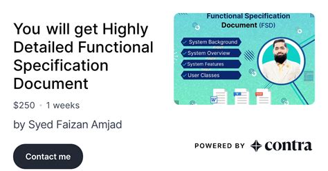 You Will Get Highly Detailed Functional Specification Document By Syed