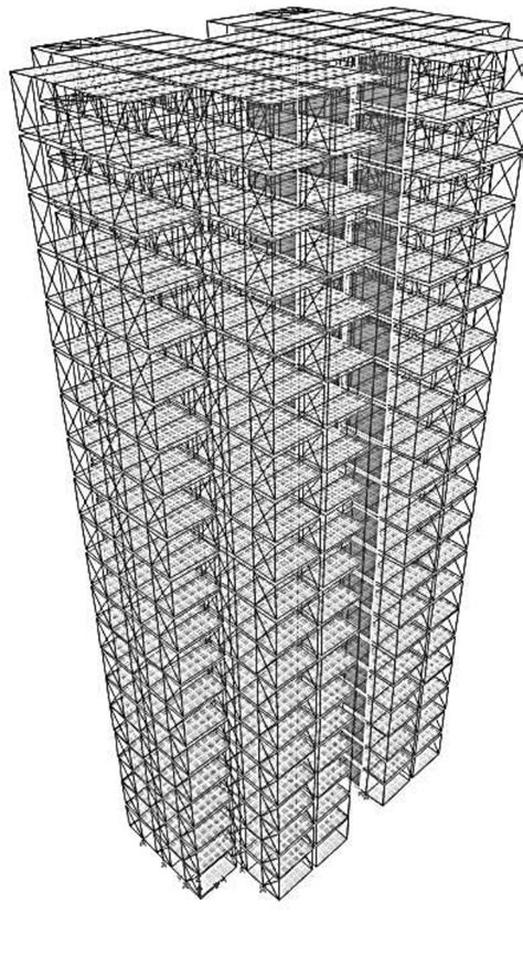 Gure 4 4 3d Finite Element Model For The 20 Storey