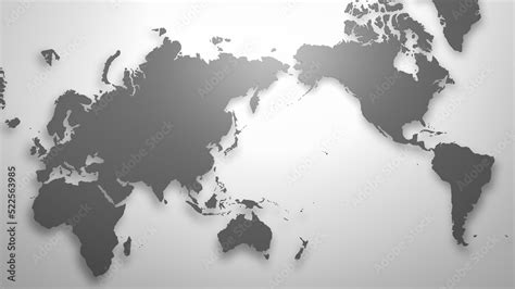 Grey And White World Map With Centered Asia Stock Illustration Adobe Stock