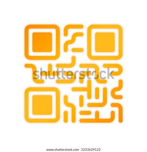 Qr Code Technology Icon Orange Sign Stock Vector Royalty Free 1233629122 Shutterstock