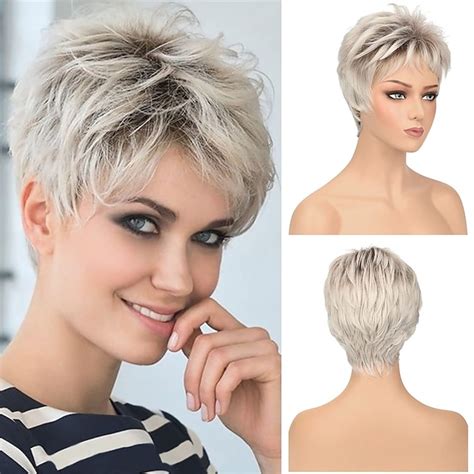 Piexie Cut Wigs For Women Short Pixie Cut Wig For White Ladies Short
