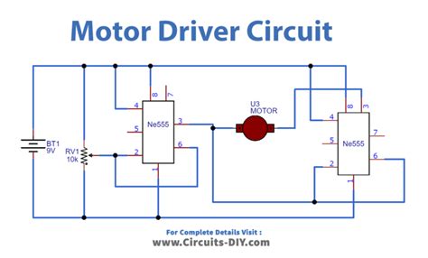 H Bridge Motor Driver Circuit Using 555 Timer
