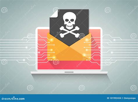 Cyber Crime And Spam Concept With E Mail Message Alert Spam Virus Stock Vector Illustration Of