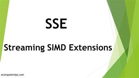 What Is Sse Streaming Simd Extensions