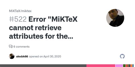 Error Miktex Cannot Retrieve Attributes For The Directory Cwindows