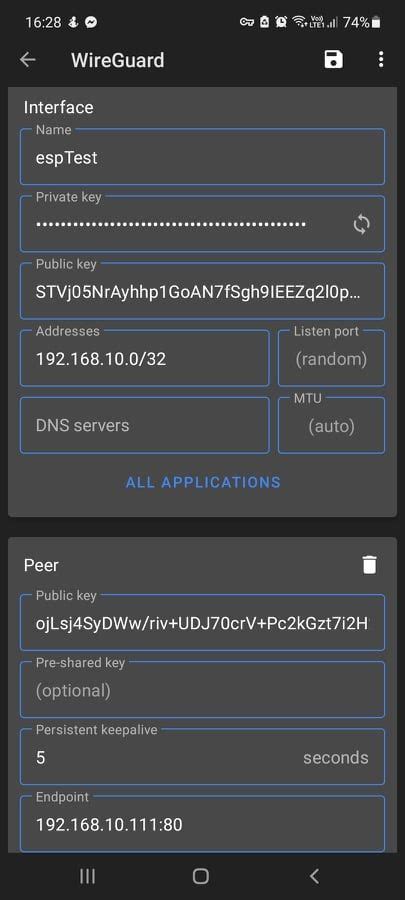 Esp32 Arduino Wireguard