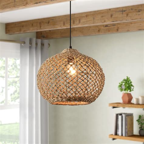 Lhjihfu Rattan Pendant Light Fixture Handmade Woven Farmhouse Rattan