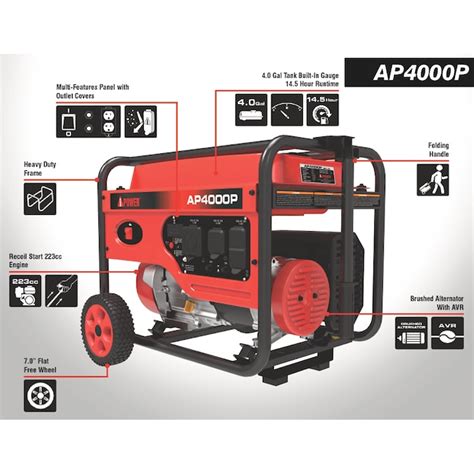 A-iPower 4000 / 3000-Watt Portable Generator AP4000P at Lowes.com