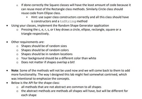 Solved Using Your Shape Class O Add An Abstract