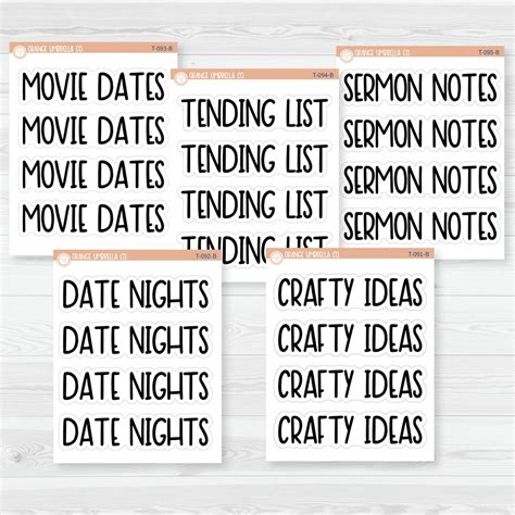 Hobbies Dashboard Header Script Planner Stickers F8 T 091 T 095 Etsy