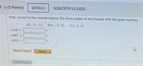 solved find correct to the nearest degree the three angles