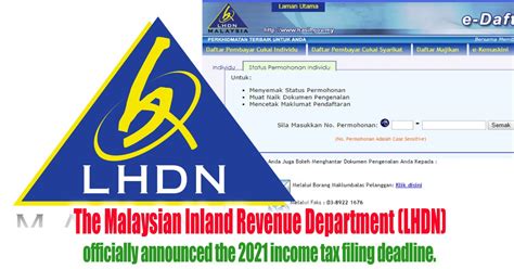 Lhdn Officially Announced The Deadline For Filing Income Tax In 2021 Attached Is A Guide To Tax