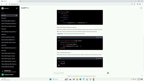 Python Program To Print Fibonacci Series Using Function Youtube