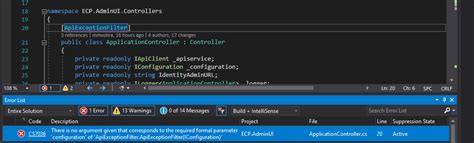 C Not Able To Read Config From Custom Exception Filter In Controller