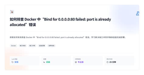 Docker 端口冲突解决：bind For 000080 Failed 错误排查指南 Labex
