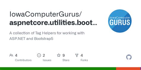 Github Iowacomputergurusaspnetcoreutilitiesbootstrap5taghelpers A Collection Of Tag