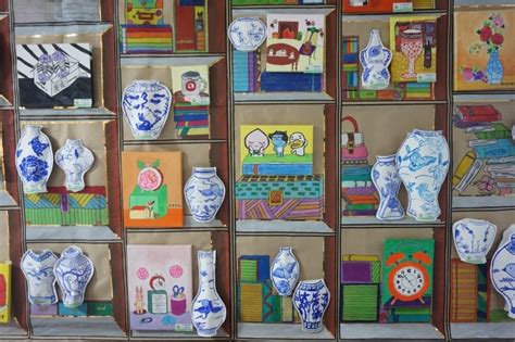 초등학교 미술전시회 미술수업 민화그리기 책가도 만들기 단체작 네이버 블로그