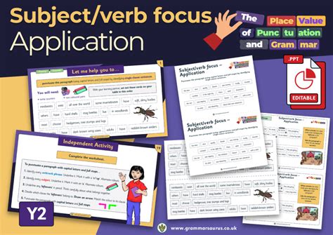 Year 2 Place Value Of Punctuation And Grammar Subject Verb Focus Application Grammarsaurus