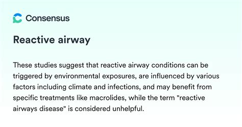 Reactive Airway Consensus Academic Search Engine