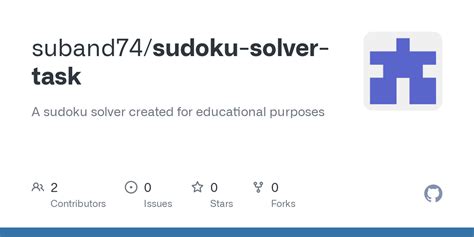Github Suband74sudoku Solver Task A Sudoku Solver Created For Educational Purposes