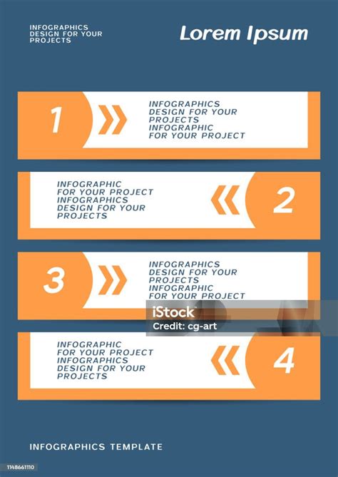 번호가 매겨진 단계를 포함 한 인포 그래픽 또는 웹 배너 디자인 0명에 대한 스톡 벡터 아트 및 기타 이미지 0명 4 A4 용지 Istock