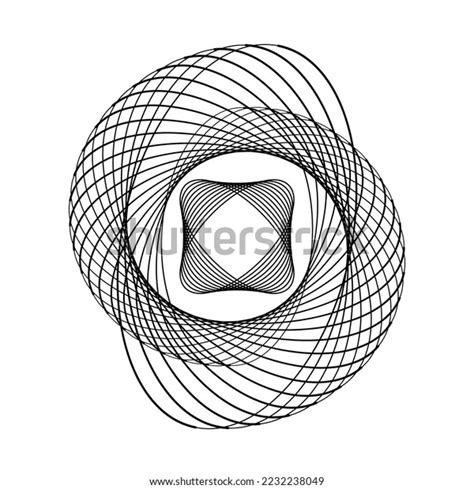 White Ellipses Spiral Form Geometric Art Stock Vector Royalty Free