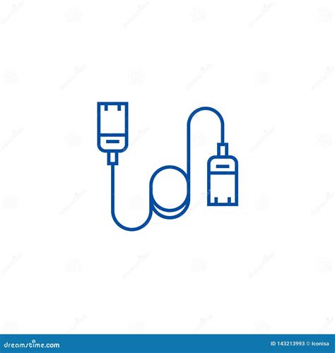 Computer Cable Ethernet Line Icon Concept Computer Cable Ethernet Flat Vector Symbol Sign